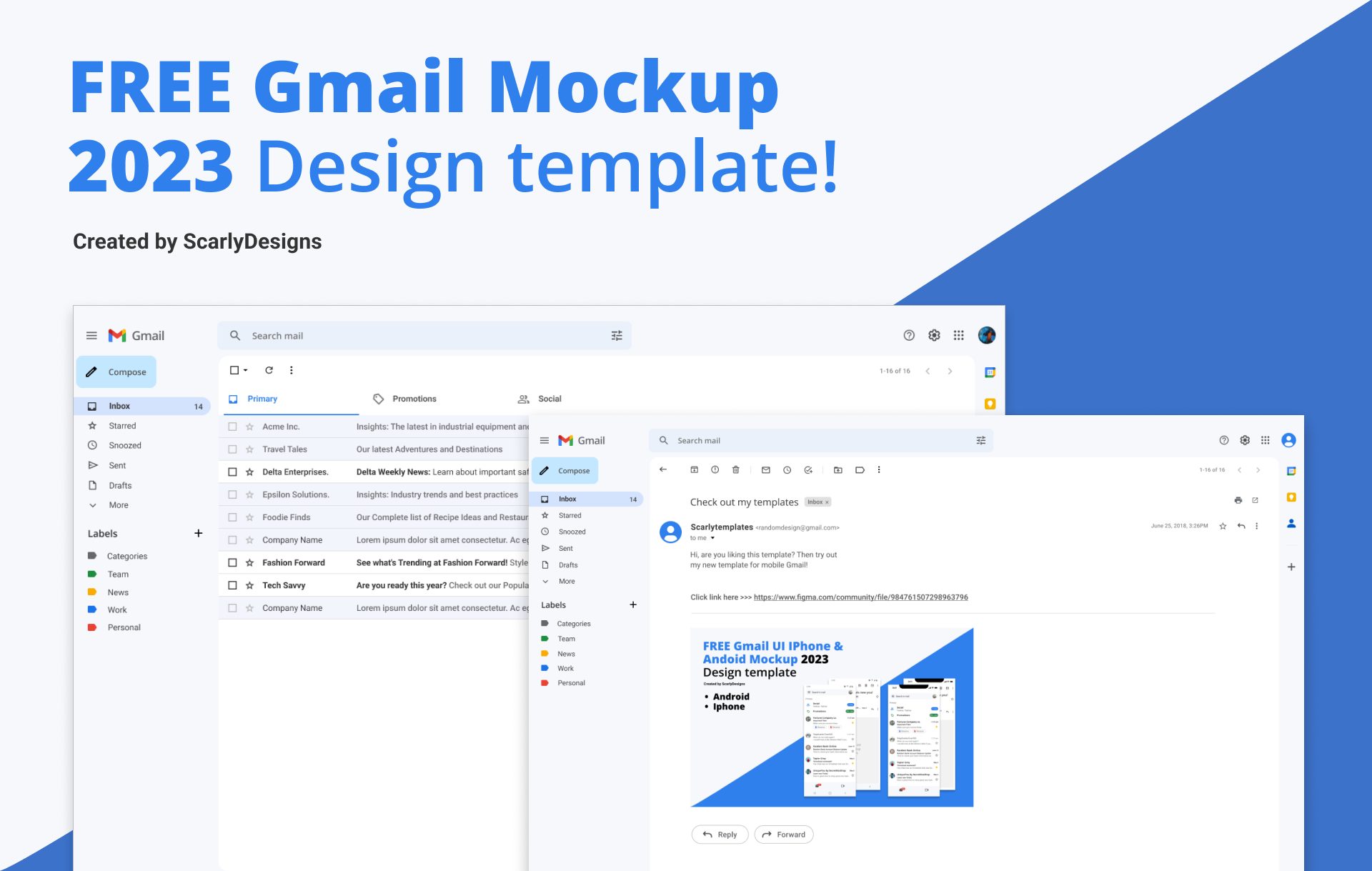FREE Gmail Figma Design Mockups! – Sapphire Blue Designs